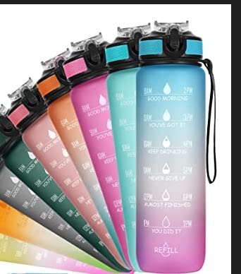 Unbreakable Water Bottle 1 L with Motivational Time Marker : Amazon.in ...