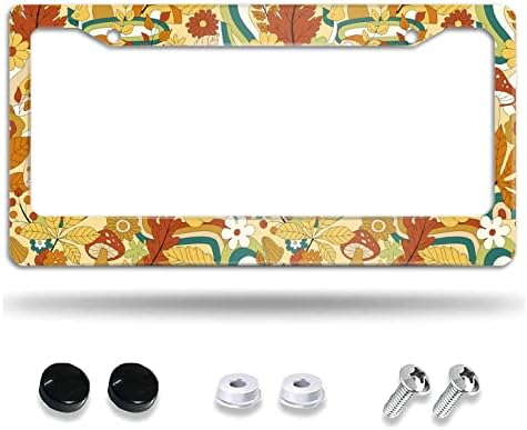 Amazon.com: Abstract Hippie Flower License Plate Frames Stainless ...
