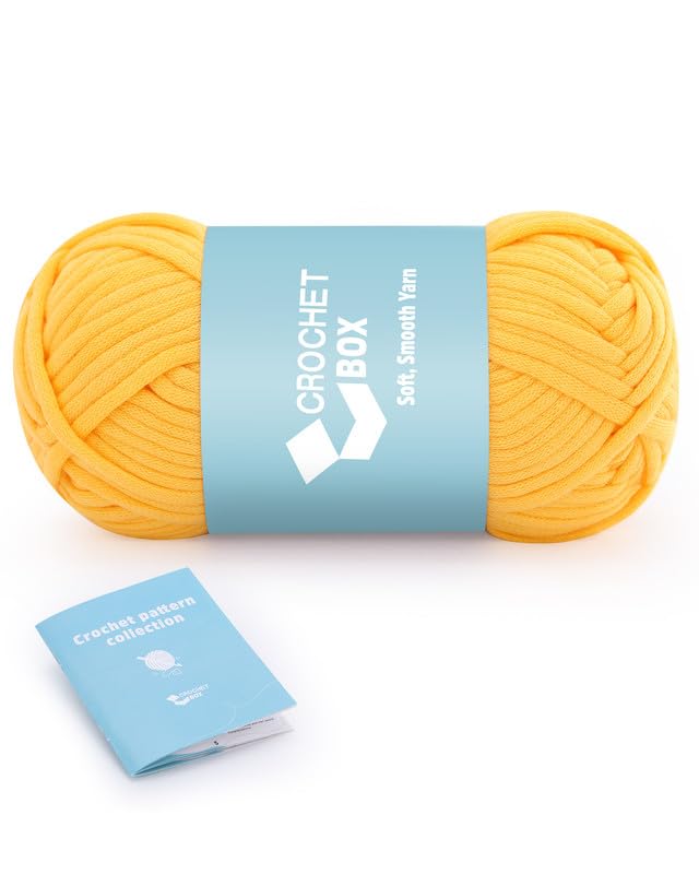 Amazon.com: CROCHET BOX Beginner Crochet Yarn: 1 PCS Golden Yellow Yarn ...