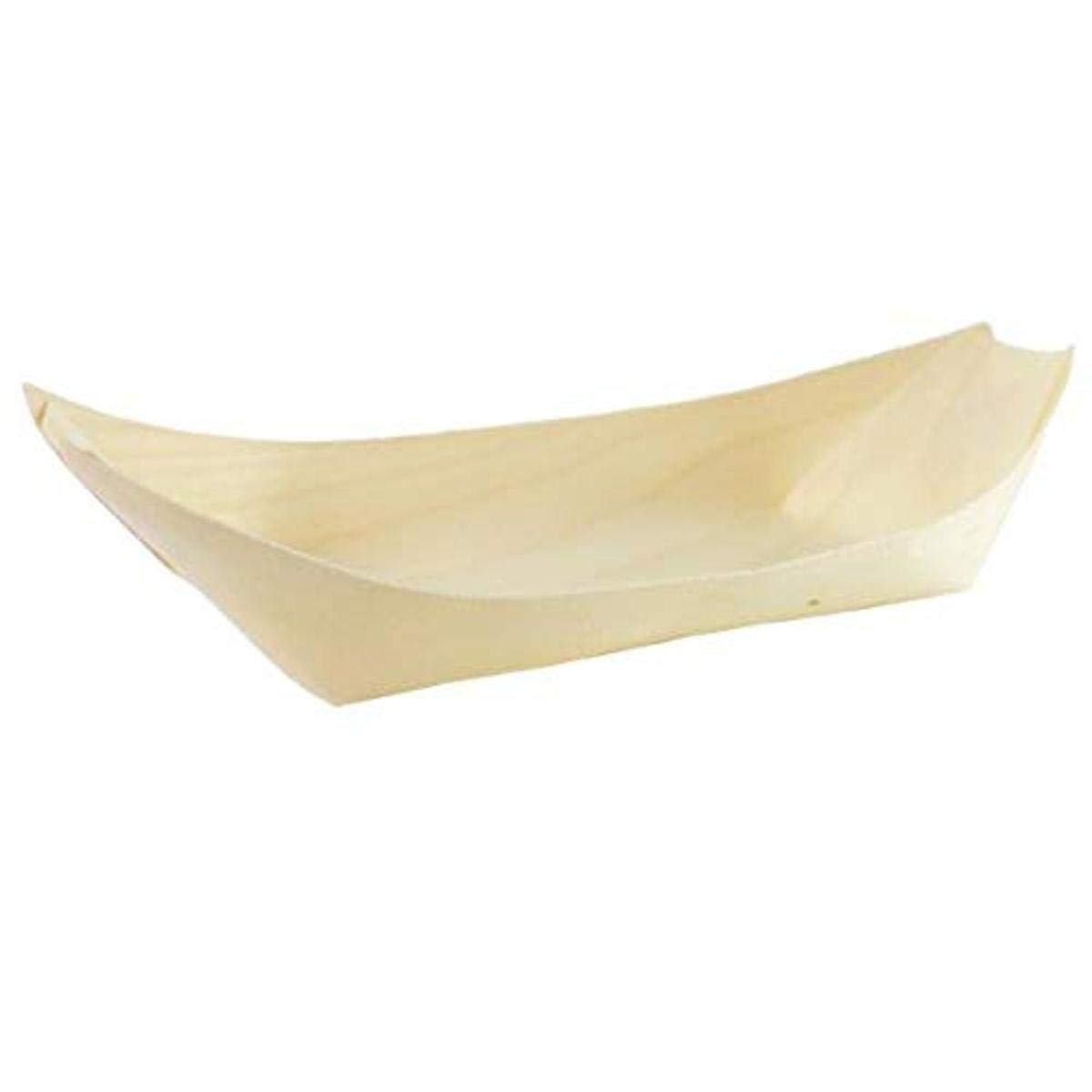 Snapklik.com : PacknWood Large Wooden Boats Trays, Biodegradable Wooden ...