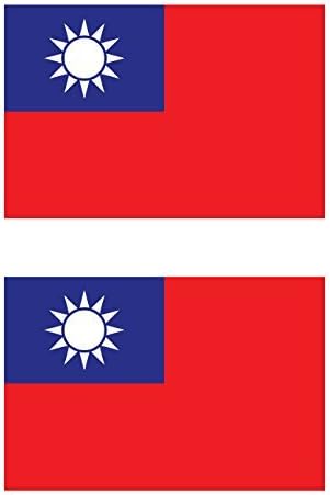Amazon.com: Two Pack Taiwanese Flag Sticker Decal Self Adhesive Vinyl ...