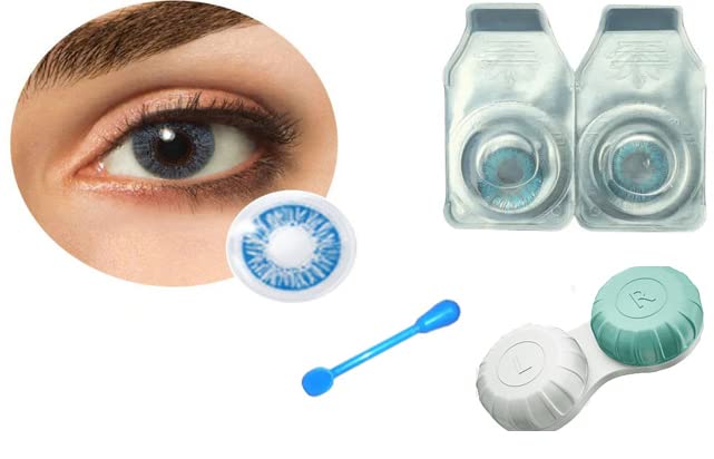 Buy ZERO POWER BLUE COLOR CONTACT LENS WITH CASE Online at Low Prices ...