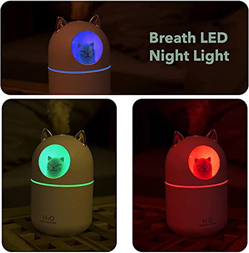 Mini Cool Humidifier with Night Light Cute Cat Mist : ApplianceStore.au