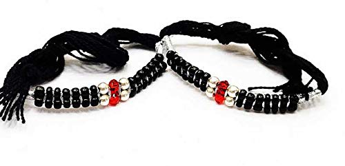 Vrindam Jewellers 925 Sterling Silver Chandi Balls And Black Crystals ...