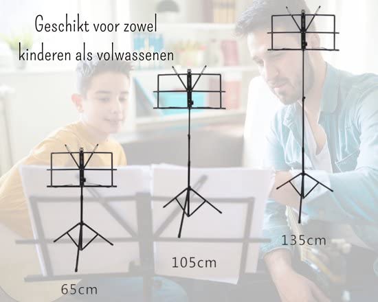 Muziekstandaard Met Tas - Opvouwbaar - Opklapbare Bladmuziek Lessenaar ...