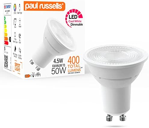 paul russells LED GU10 – Dimmable Fittings Frosted Spot Light Bulbs, 4 ...