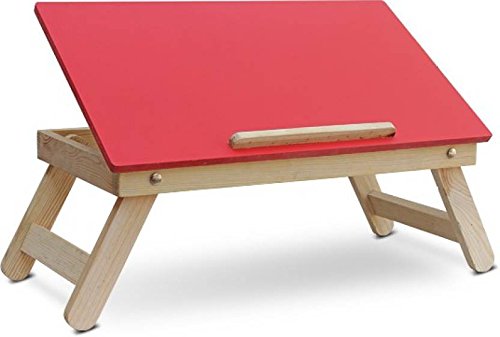 IBS Solid Wood Portable Laptop Table (Finish Color - Red) : Amazon.in ...