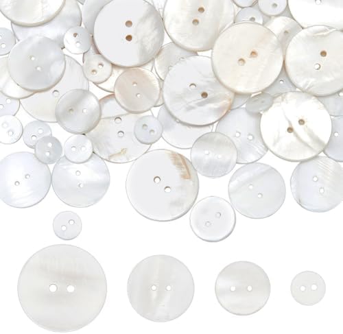 Amazon.com: Pndeyo Pearl Button 45pcs, White Genuine Mother of Pearl ...