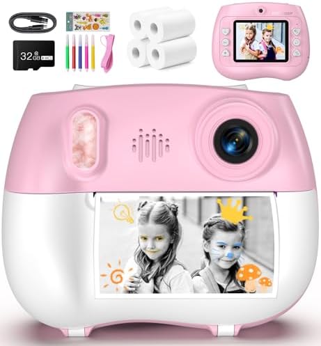 Amazon.com : Kids Camera Instant Print - Front Rear Dual Selfie Kid ...