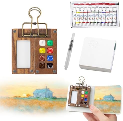 Pocket Artist Watercolour Travel Set, Watercolour Paint Set Portable ...