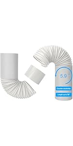 Amazon.com: Portable Air Conditioner Hose Kit AC Hose with Adapter 5.9 ...