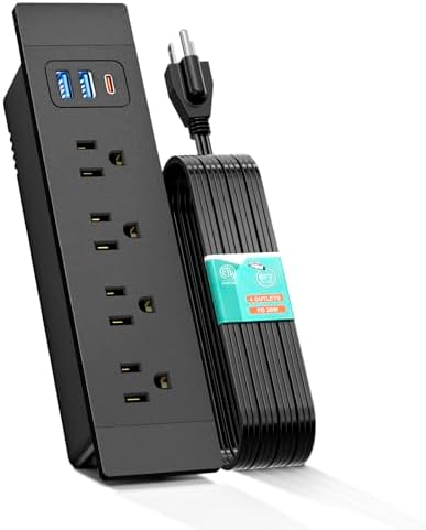 Amazon.com: QBA Recessed Power Strip with USB C PD 20W, Desk Outlet ...