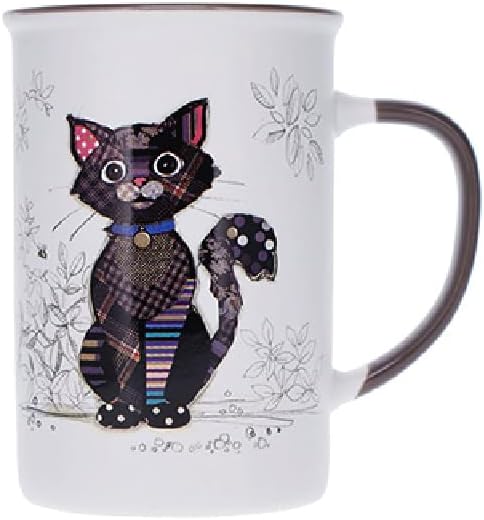 Kiub Grand mug avec des animaux - motif chat noir assis tranquillement ...