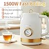 Amazon.com: QUAXWELL White And Gold Retro Style 1.7L Electric Kettle ...