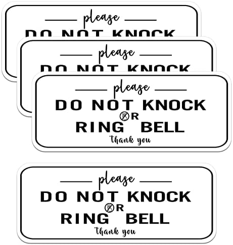 Amazon.com: Geetery 4 Pcs Do Not Ring Doorbell Sign Please Do Not Knock ...