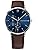 Tommy Hilfiger Men's Blue Dial Brown Leather Watch - 1791508: Buy ...