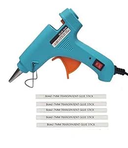 Bond? 20W Mini Glue Gun Turquoise Blue with 5 Transparent Glue Stick ...