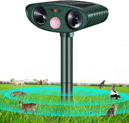 Cat Repellent, Ultrasonic Animal Repeller, Solar Powered Humane Sonic ...