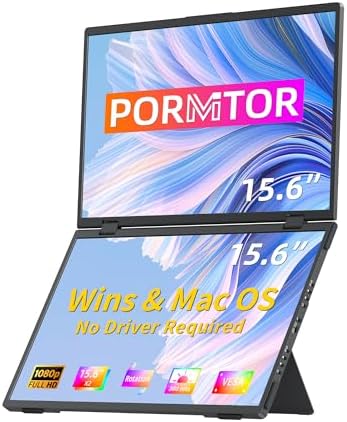 Amazon.com: EHOMEWEI Dual Stacked Monitor 16"*2 Laptop Expansion ...