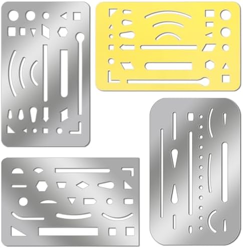 Amazon.com: 4 Pieces Eraser Shield Eraser Template Drafting, Stainless ...