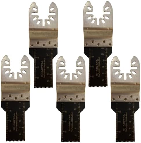Pack of 5 x 20mm Wide Bi-Metal Multitool Blades for Wood, Nails, Non ...