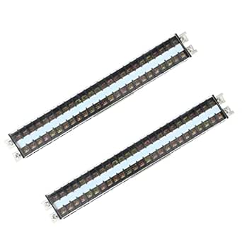 Wire Terminal Block, Clear Cover Rail Type Wire Barrier Block 2PCS ...