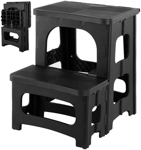 Amazon.com: Folding 2-Step Stool for Adults, Non-Slip Collapsible Footstool for Kids Toddlers ...