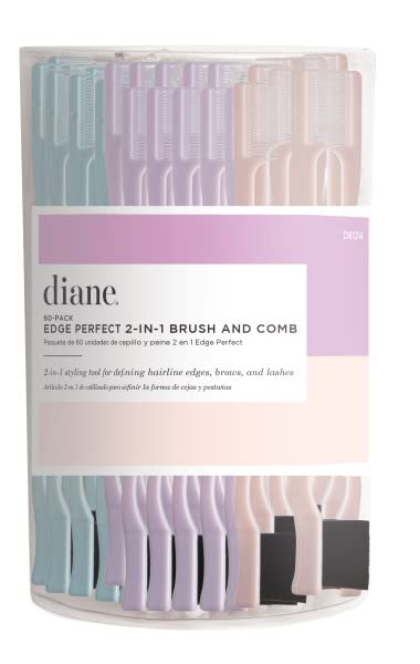 Amazon.com : Diane Edge Perfect 2-in-1 Brush and Comb, 60-Pack ...
