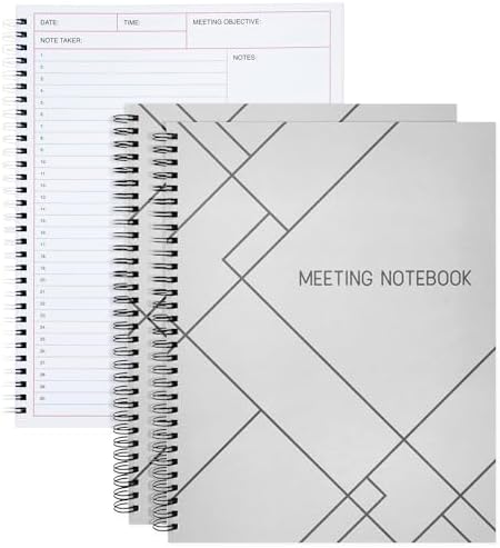 2 Pack Meeting Notebooks for Work, Spiral-Bound Daily Planner for ...