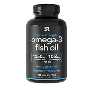 SR Omega-3 Fish Oil (1250mg per Capsule) Non-GMO & Gluten Free 150 COUNT : Amazon.in: Health ...