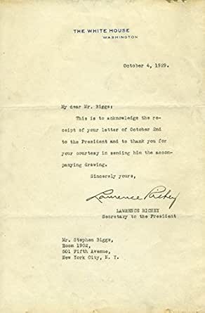 Amazon.com: Laurence (Lawrence) Richey - Typed Letter Signed 10/04/1929 ...