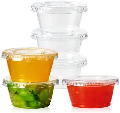 [200 Sets - 2 oz.] Disposable Portion Cups With Lids, Souffle Cups ...