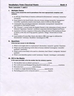 Vocabulary from Classical Roots Tests a: 9780838882528: Amazon.com: Books