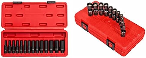 Sunex 1/4 Inch Drive Deep Magnetic Impact Socket Set, 14-Piece, Metric ...