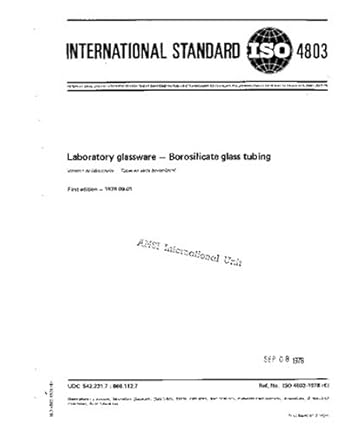 ISO 4803:1978, Laboratory glassware - Borosilicate glass tubing | Amazon.com.br