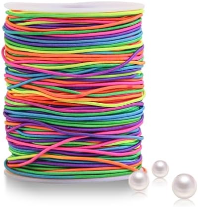 Elastic Cord, Beading Cords Threads, Rainbow Color Stretch String Cord ...