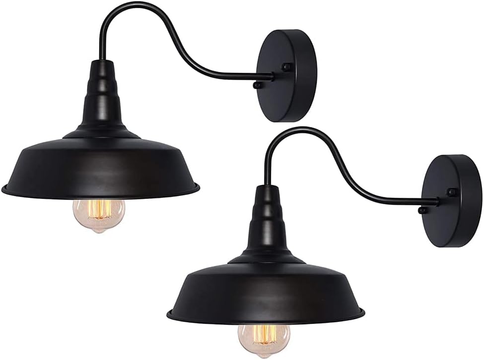 DSINEY Wall Light, Wall Sconces, Gooseneck Barn Flat Lights Industrial ...