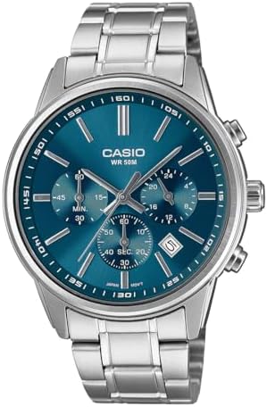 Casio Enticer Men MTP-1302D-2A2VCF Analog Turquoise Blue Dial Men ...