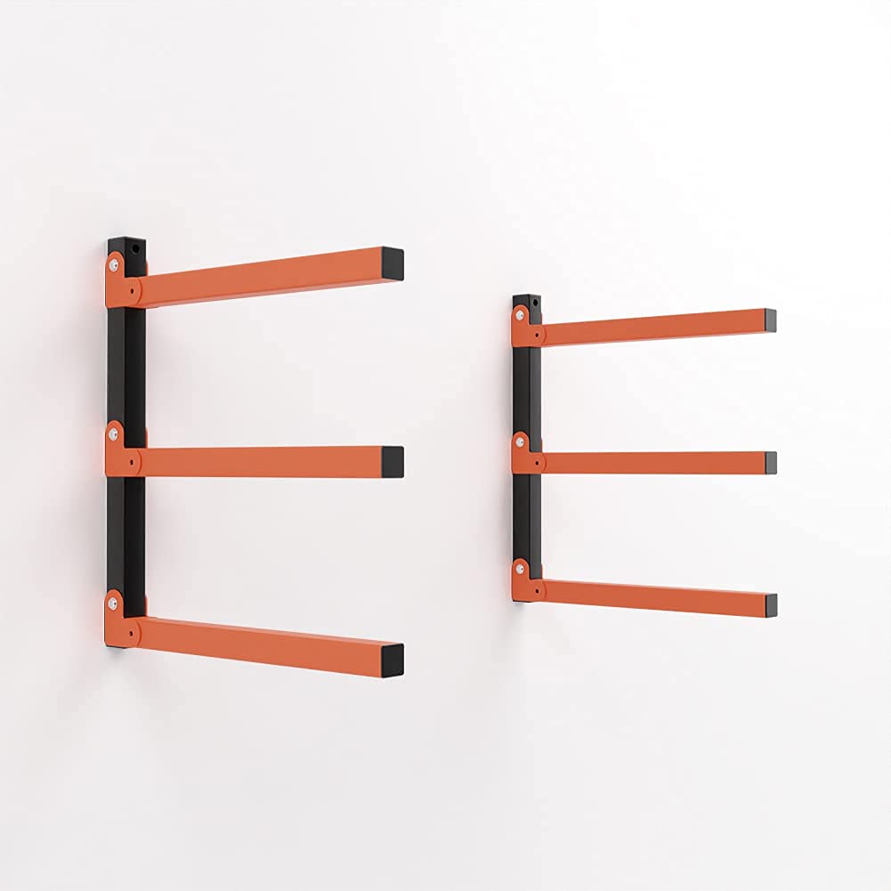 TORACK Lumber Storage Metal Rack, Wood Organizer with 3-Level Wall ...