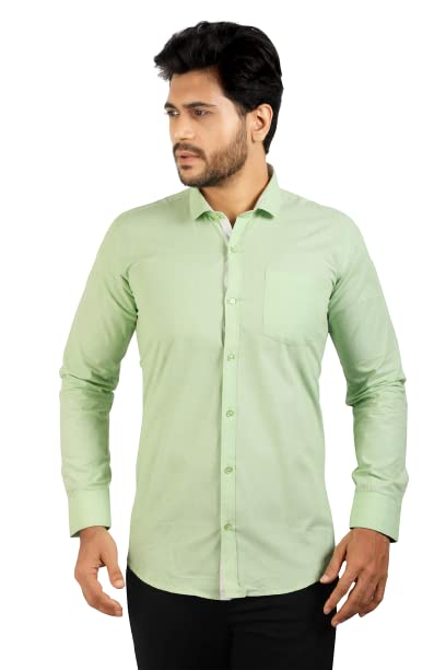 Corporate Club Light Green Color Shirt, Full Sleeves, Formal Office ...