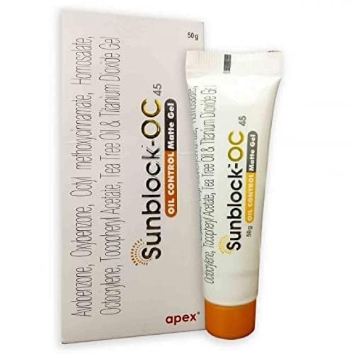 Sunblock Oc SPF 45 sunscreen gel, 50 Gm : Amazon.in: Beauty