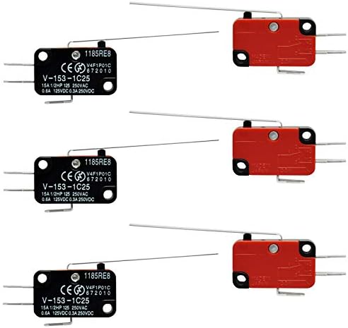 Gikfun V-153-1C25 Micro Limit Switch Long Straight Hinge Roller Lever ...