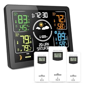 Amazon.com: Weather Stations Wireless Indoor Outdoor with Multiple ...