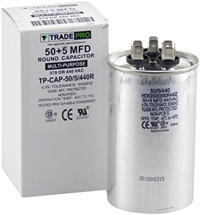 Amazon.com: TradePro 45+5 MFD 440 Volt Round Capacitor TP-CAP-45/5/440R ...