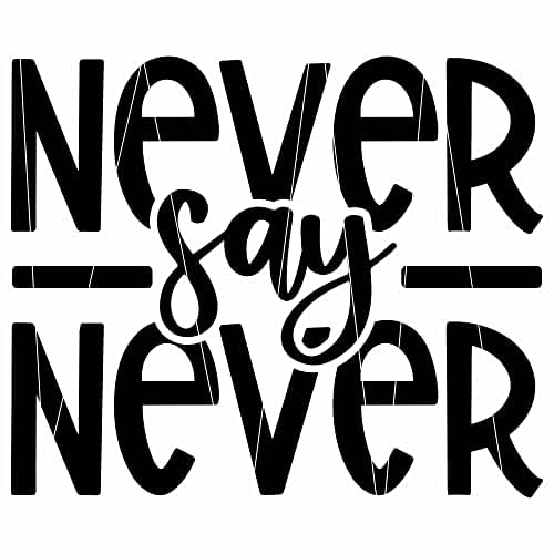 Amazon.com: Never Say Never Vinyl Minivan/Van Car Decal, 6" x 5", Color ...