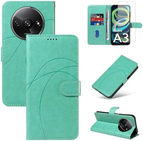 Xiaomi Redmi A3 Case with 1 Piece Tempered Glass Screen Protector, PU ...