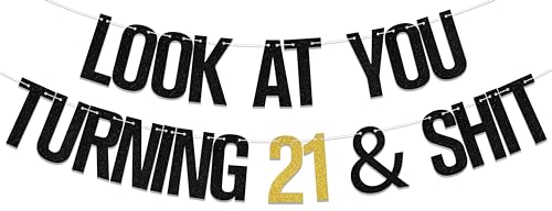 Amazon.com: Look at You Turning 21 Banner, Happy 21st Birthday ...