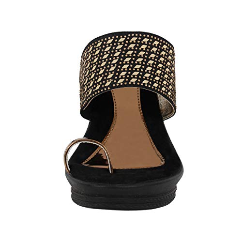 Buy Catwalk Women's Black Wedge Sandals Fashion at Amazon.in