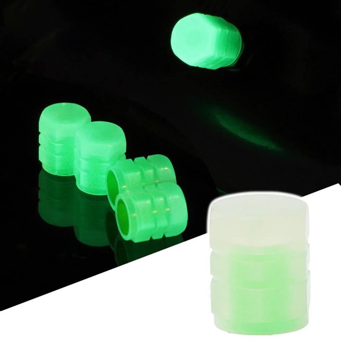 Skull Design Valve Covers 8Pcs Glow In Dark Tire Valve Caps ...