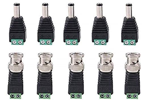 Ai-Tech 5 Set (5 x Male DC + 5 x Male BNC) 5.5mm x 2.1mm Male DC Power ...